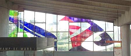 Stained-glass window by Marcelle Ferron, Champ-de-Mars station